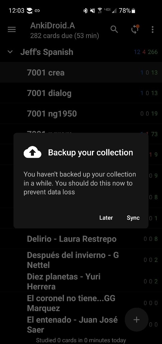 [BUG]: Unnecessary "Backup your collection" prompt · Issue #13934 · ankidroid/Anki-Android · GitHub