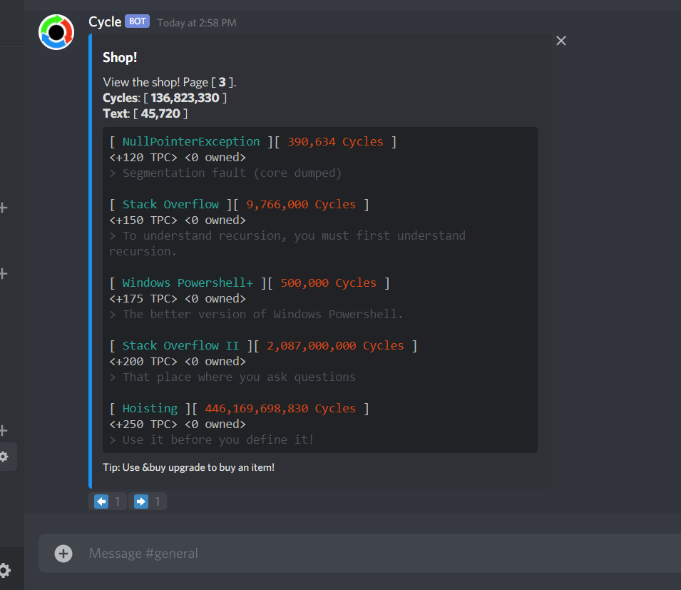 Shop prices are insane >:( · Issue #17 · cursorweb/Cycle-Bot-Game · GitHub