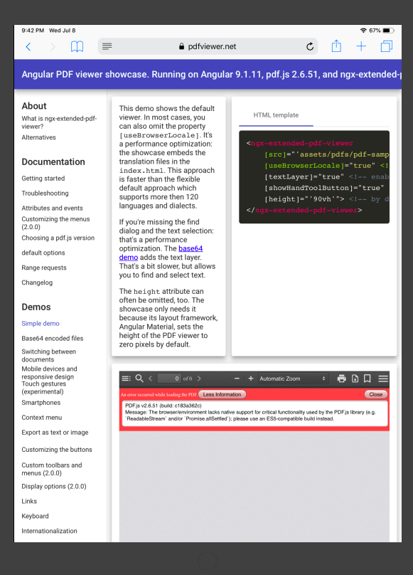 Fail to view on iOS 12.4.5 · Issue #358 · stephanrauh/ngx-extended-pdf ...