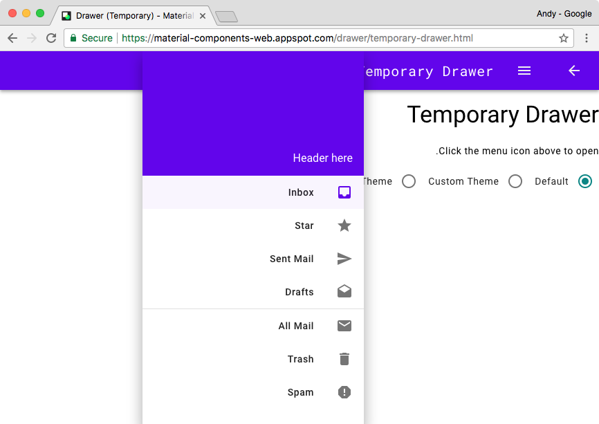 Temporary drawer position is incorrect in RTL when closed · Issue #1930 · material-components ...