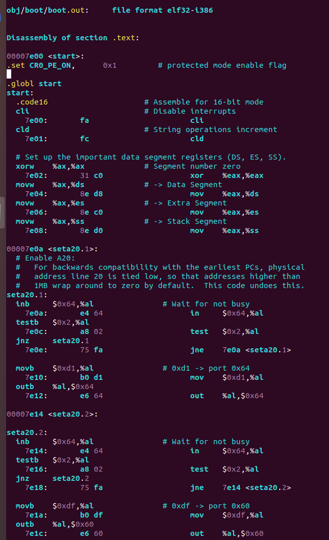 [Lab1] 6.828 Fall 2012 Lab 1: Booting a PC -- Part 2: The Boot Loader ...
