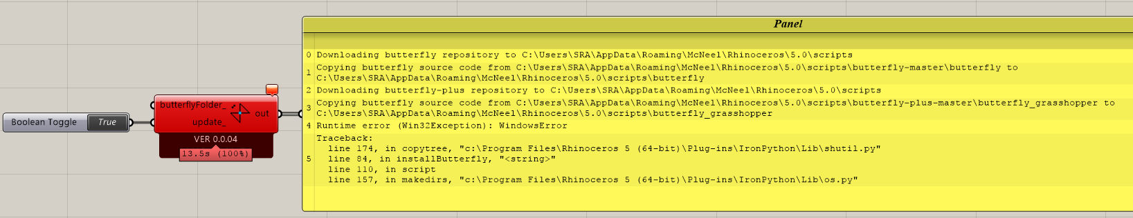 Update Butterfly Gives Windowserror · Issue 316 · Ladybug Tools