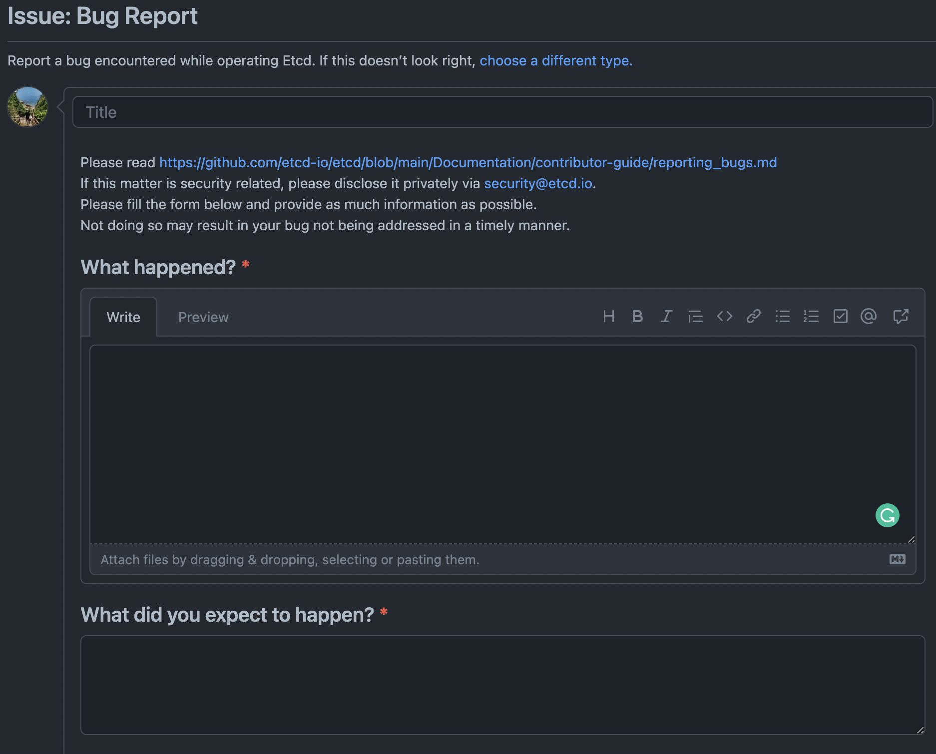 Suggest improvement of issue template · Issue #383 · yorkie-team/yorkie · GitHub