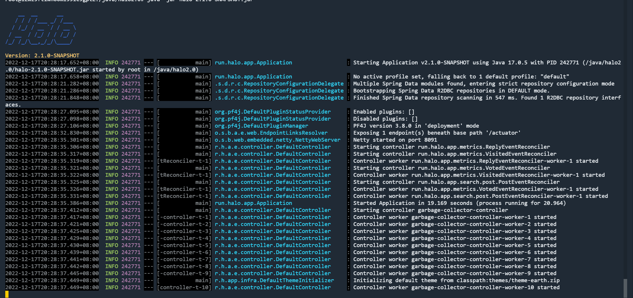 打包成jar后运行报错，读不到资源主题文件 · Issue #2910 · halo-dev/halo · GitHub