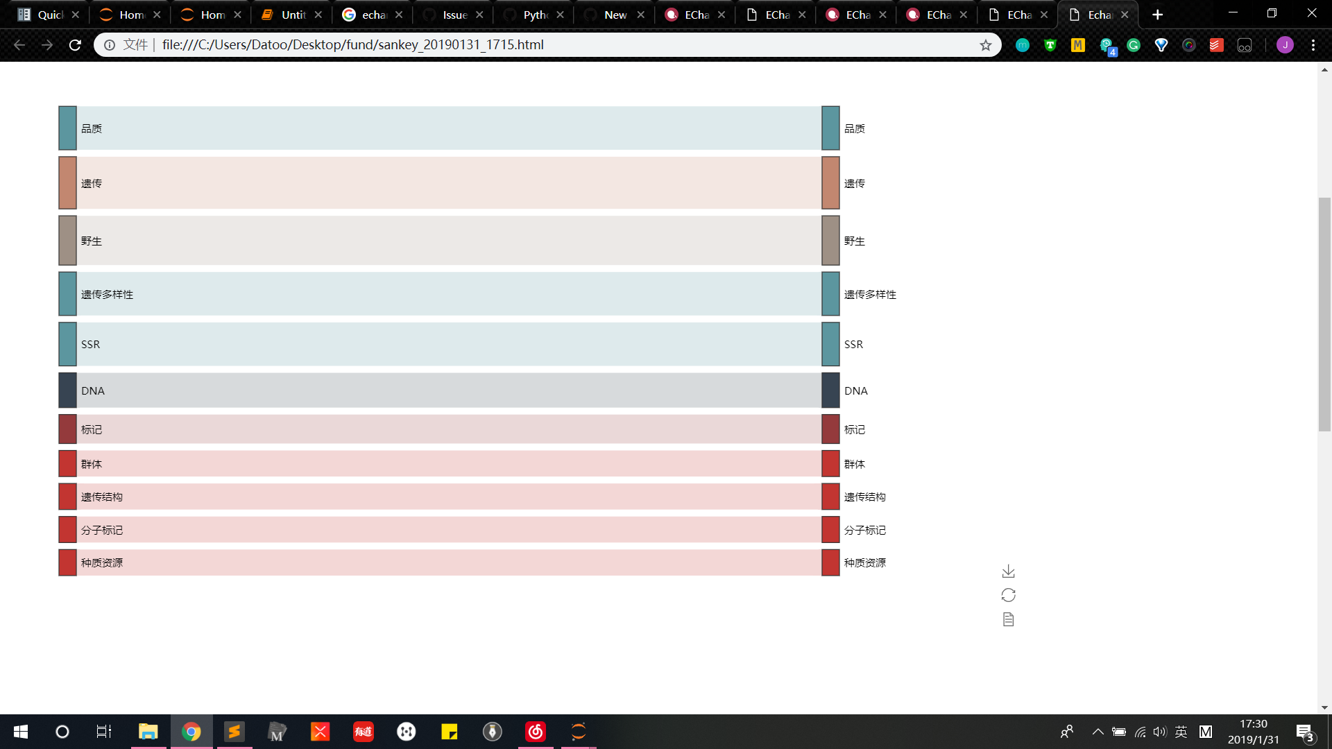 请问桑基图sankey能否对结点分类显示(有图)？render sankey graph by classifying the same ...