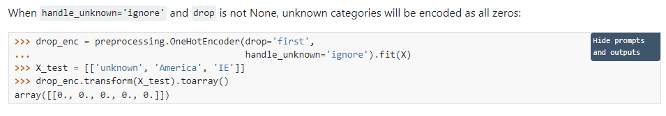 [ValueError]: One Hot Encoder will through an error with the combination of drop='first' and ...