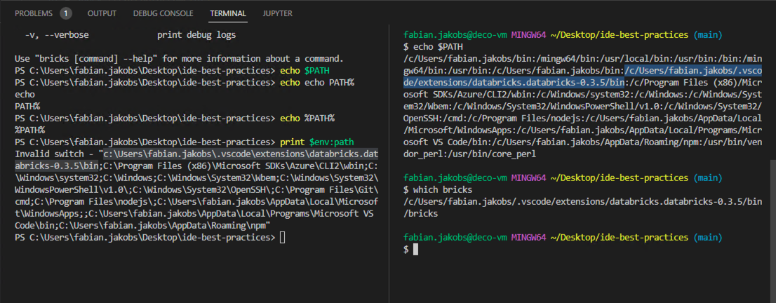 [BUG] PATH delimiter bug `:` and `;`, running a powershell-terminal in vscode · Issue #576 ...