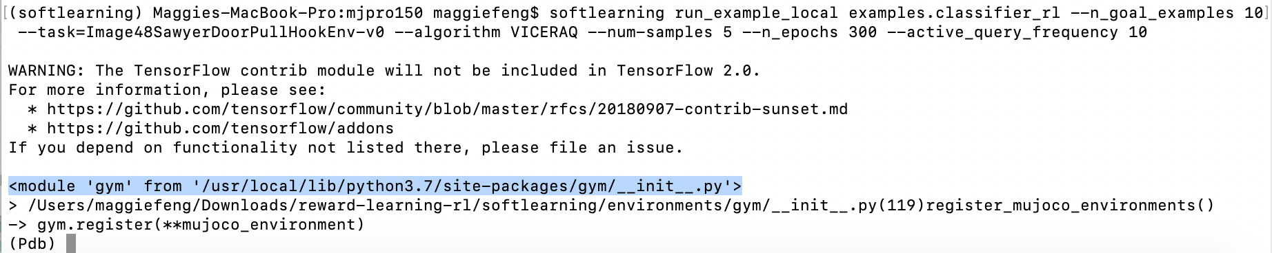 Module 'gym' has no attribute 'register' on MacOS Mojave 10.14.4 ...