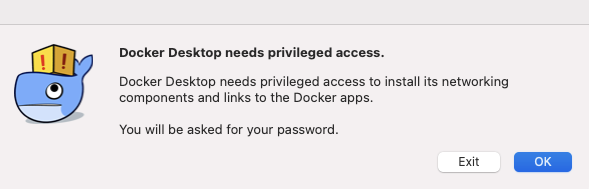 Docker won't start Cannot register vmnetd: The operation couldn’t be completed ...