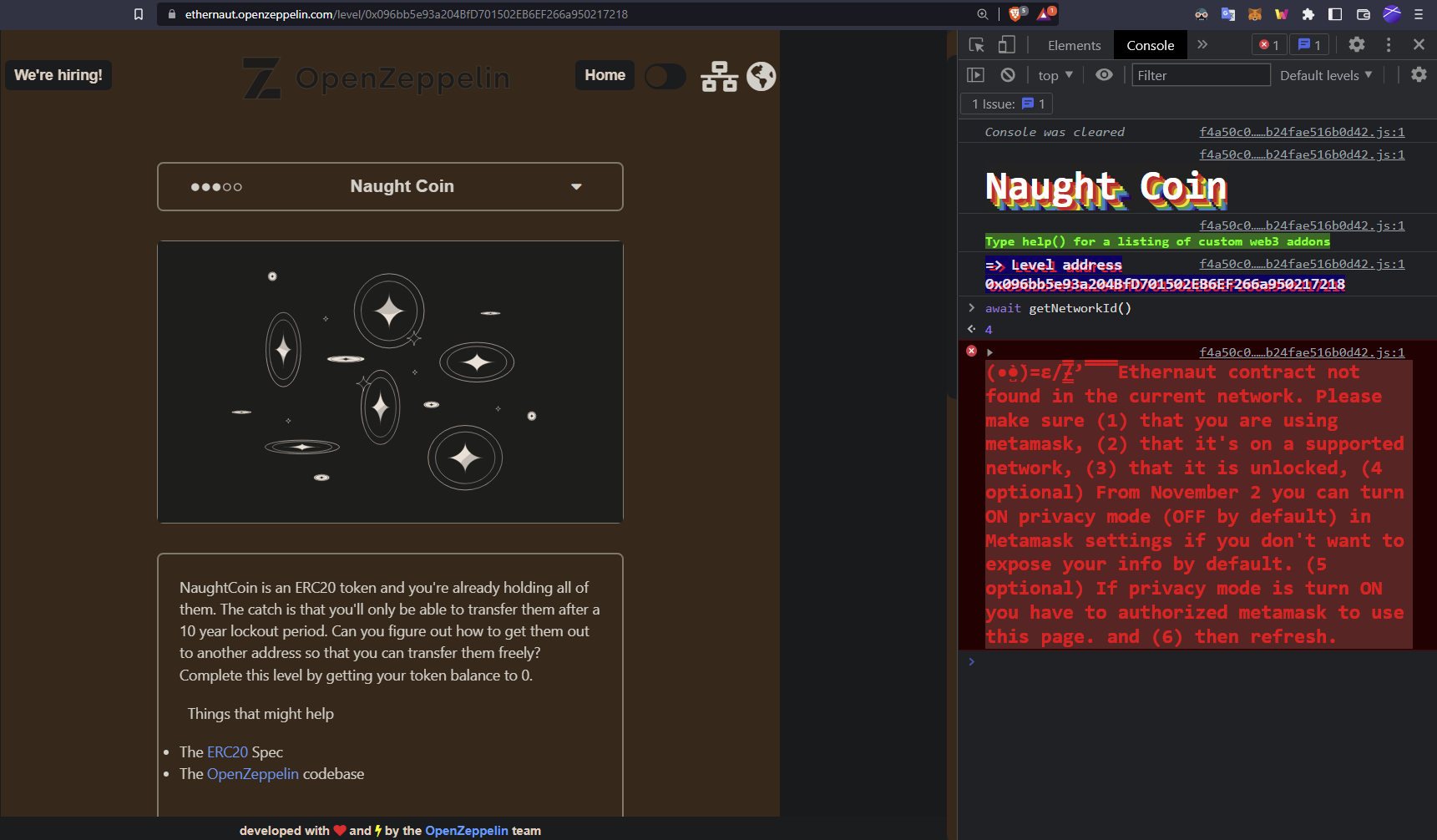 Ethernaut contract not found in the current network · Issue #407 · OpenZeppelin/ethernaut · GitHub