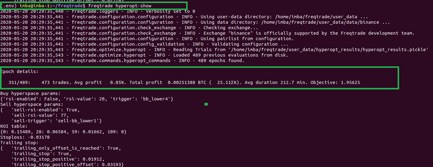Freqtrade "hyperopt-show -n" prints wrong epoc · Issue #3349 · freqtrade/freqtrade · GitHub