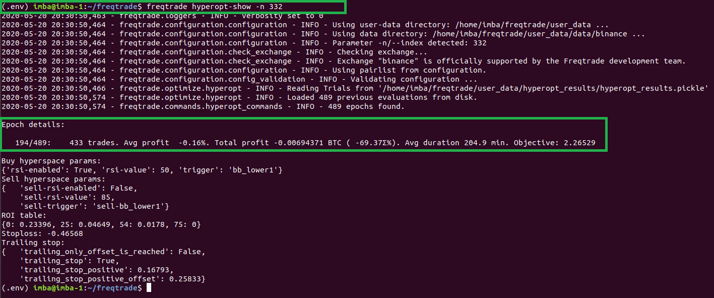 Freqtrade "hyperopt-show -n" prints wrong epoc · Issue #3349 · freqtrade/freqtrade · GitHub