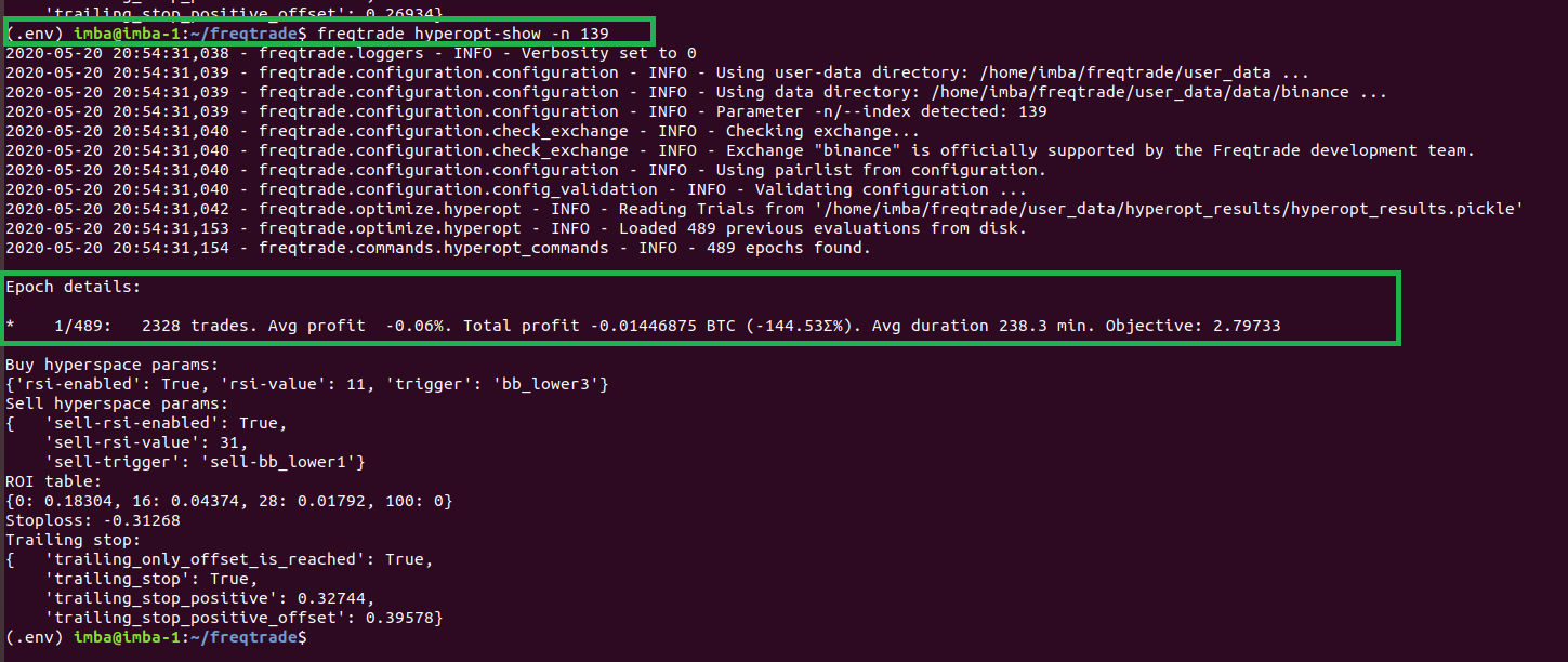 Freqtrade "hyperopt-show -n" prints wrong epoc · Issue #3349 · freqtrade/freqtrade · GitHub