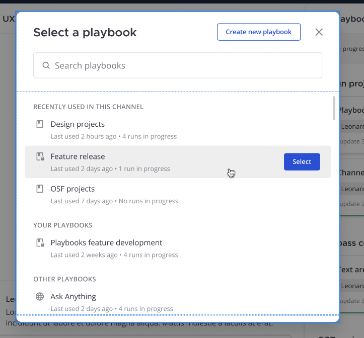 start-a-run-modal, add playbooks list · Issue #1548 · mattermost/mattermost-plugin-playbooks ...