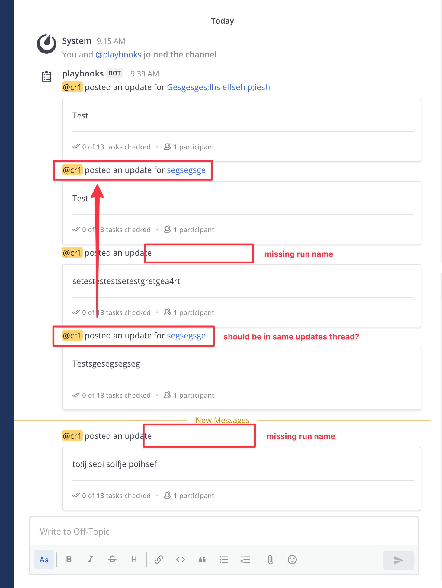 missing run names for status update messages · Issue #1647 · mattermost/mattermost-plugin ...