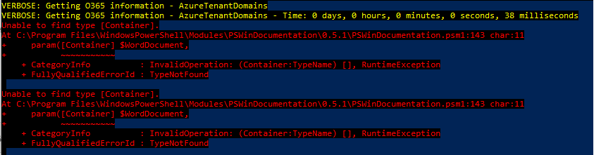 Unable to find type [Container]. · Issue #23 · EvotecIT/PSWinDocumentation · GitHub
