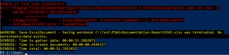Unable to find type [Container]. · Issue #23 · EvotecIT/PSWinDocumentation · GitHub