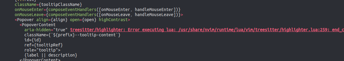 vim-prettier causes `end_col` errors. · Issue #1376 · nvim-treesitter ...