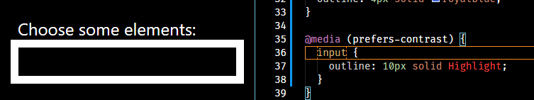 Select component lacks focus indicator in Windows High Contrast Mode ...