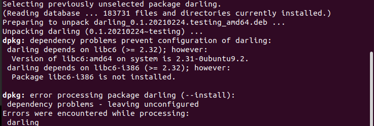 darling depends on libc6 (>= 2.32) · Issue #951 · darlinghq/darling ...