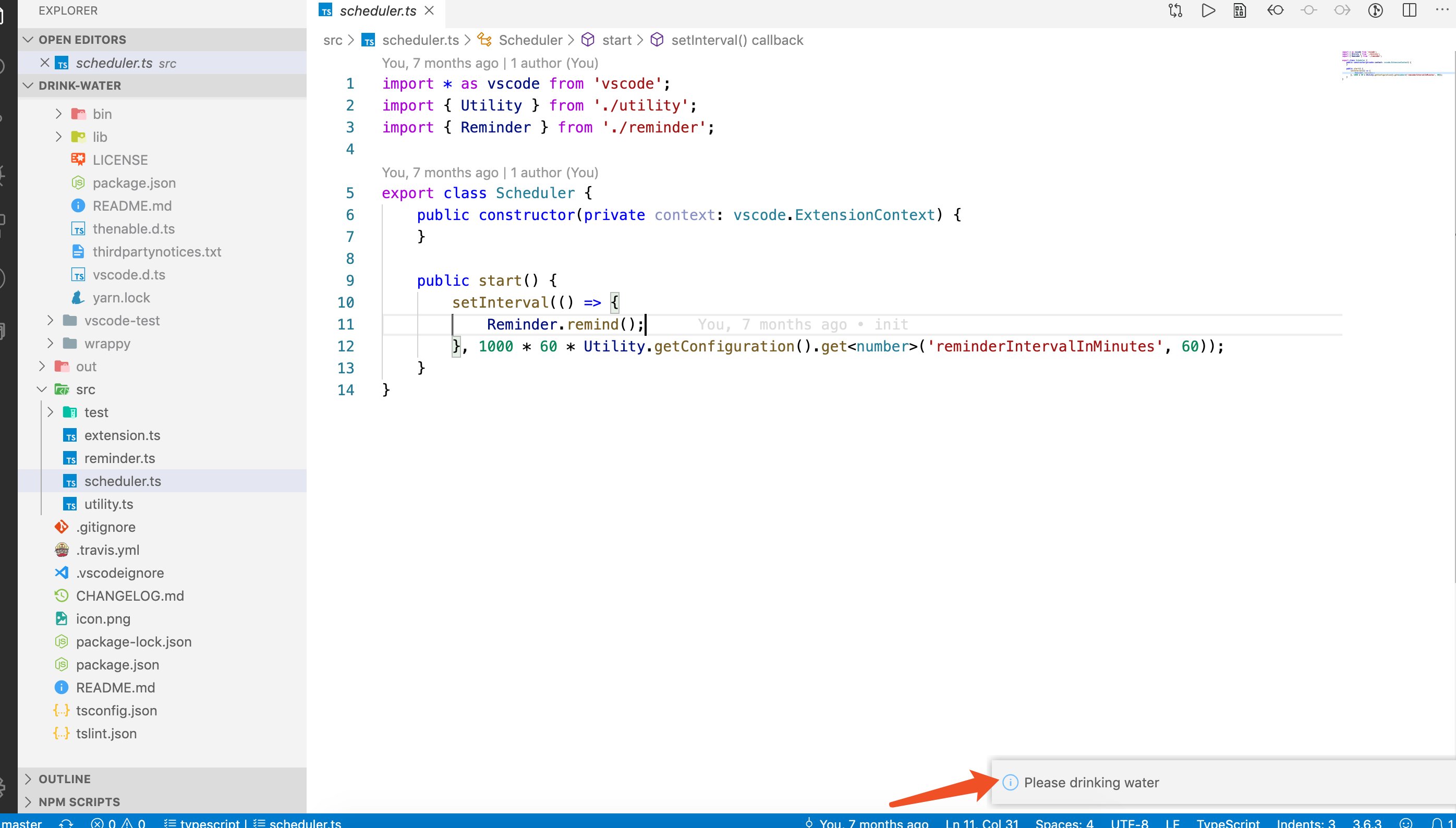 Not wokring in vscode · Issue #1 · yoloyi/vscode-drink-water-reminder · GitHub