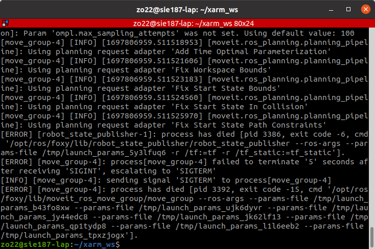 robot_state_publisher exit code -15 during launch xarm7 description and Moveit config · Issue ...