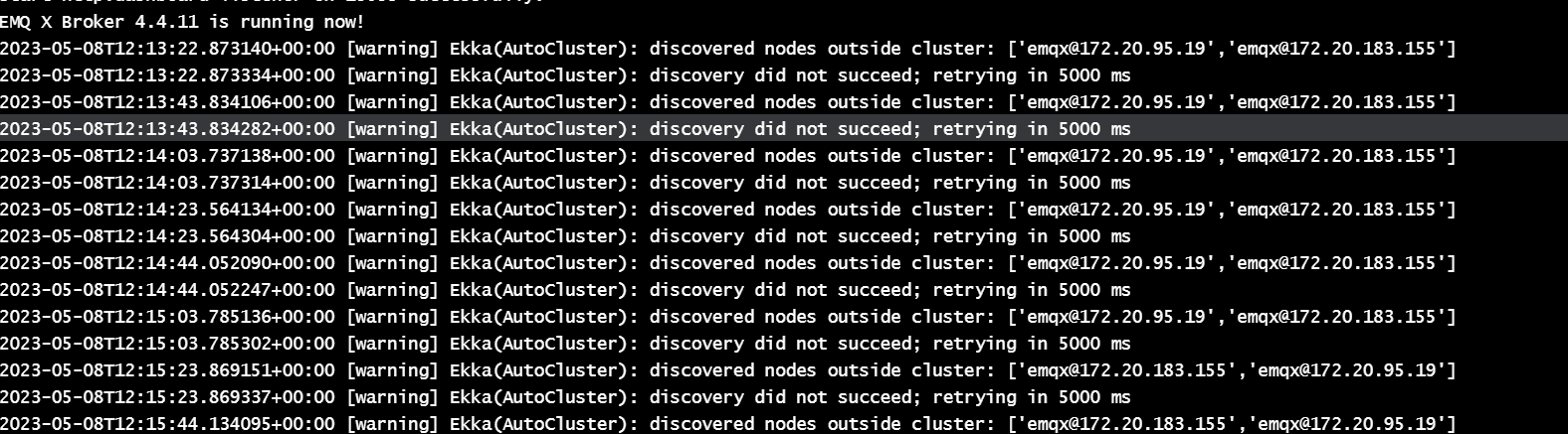 Discovered Nodes Outside Cluster · Issue 10638 · Emqxemqx · Github 