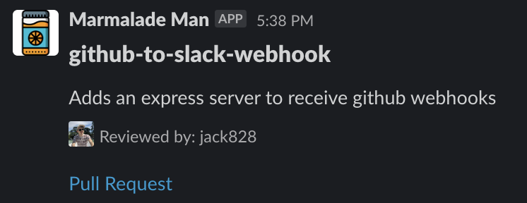 GitHub - clocklimited/github-to-slack-webhook: a server to forward github approved pull requests ...