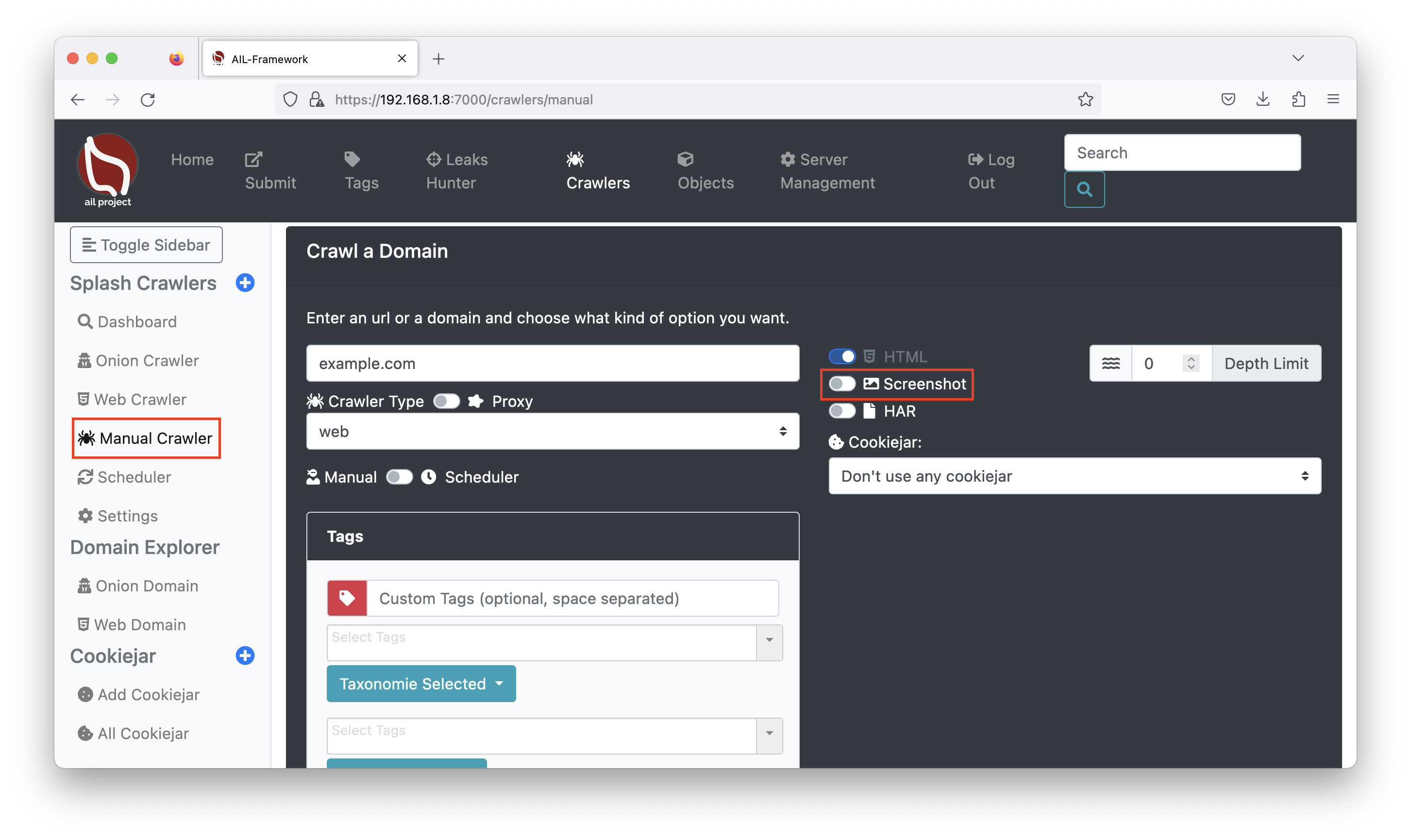 `500 Internal Server Error` when downloading crawler content if setting `Screenshot is OFF ...