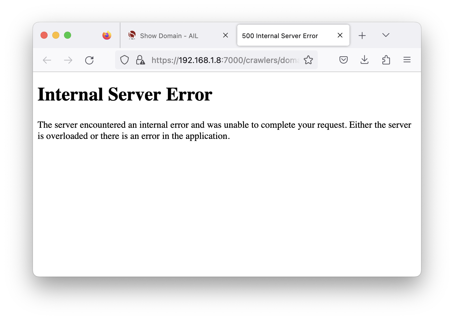 `500 Internal Server Error` when downloading crawler content if setting ...