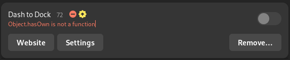 Object.hasOwn is not a function · Issue #1795 · micheleg/dash-to-dock · GitHub