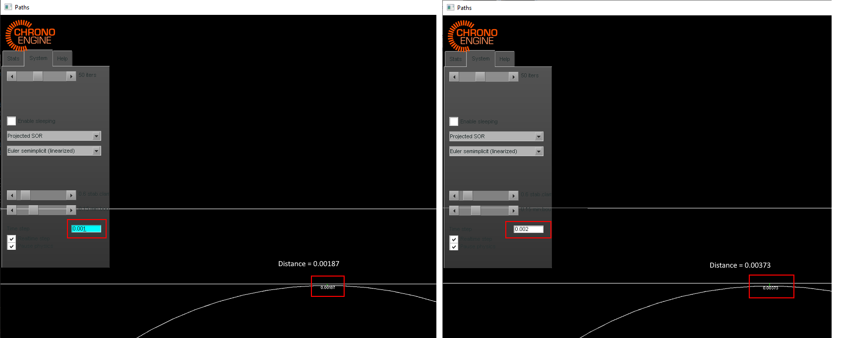 Collision Detection: Distance of colliding objects depends on timestep ...