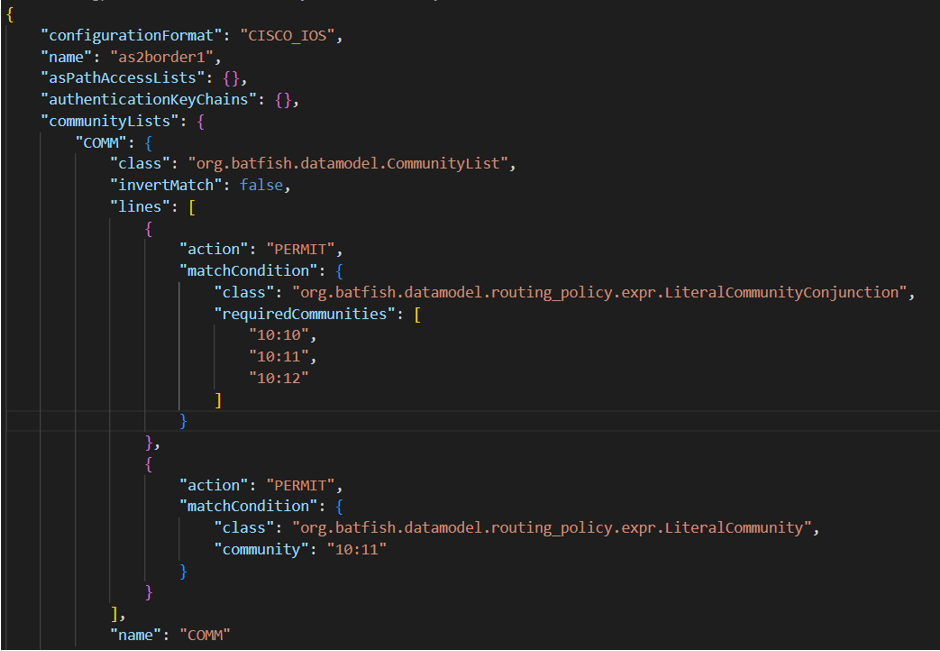 The same semantics in Cisco and Juniper, use different data structures(class) on batfish · Issue ...