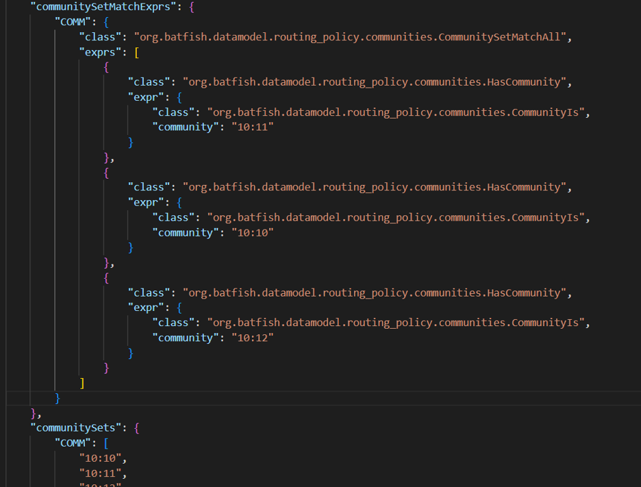 The same semantics in Cisco and Juniper, use different data structures(class) on batfish · Issue ...