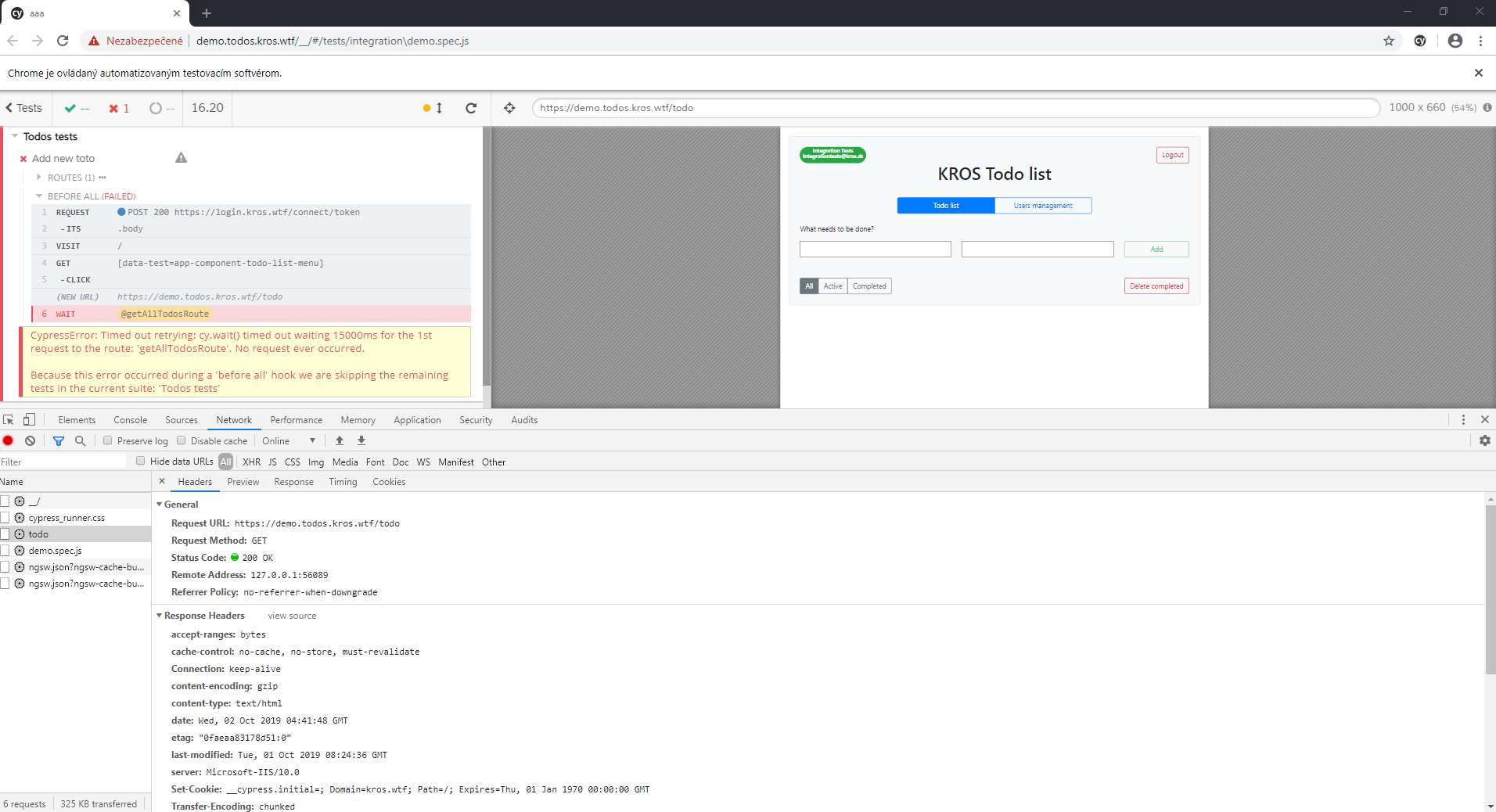using serviceworker, cy.wait() timed out ... to the route. No request ever occurred. · Issue ...