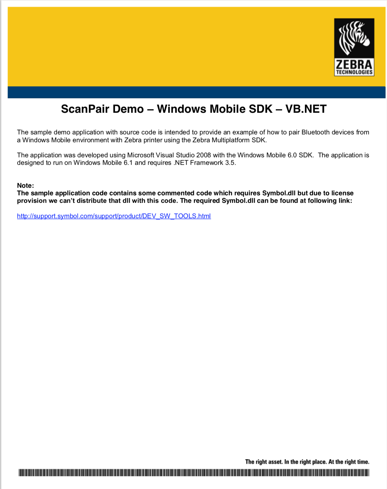 GitHub - ZebraISV/WindowsMobileCE_ScanPairDemo_VB.NET: An app developed using Visual Studio 2008 ...