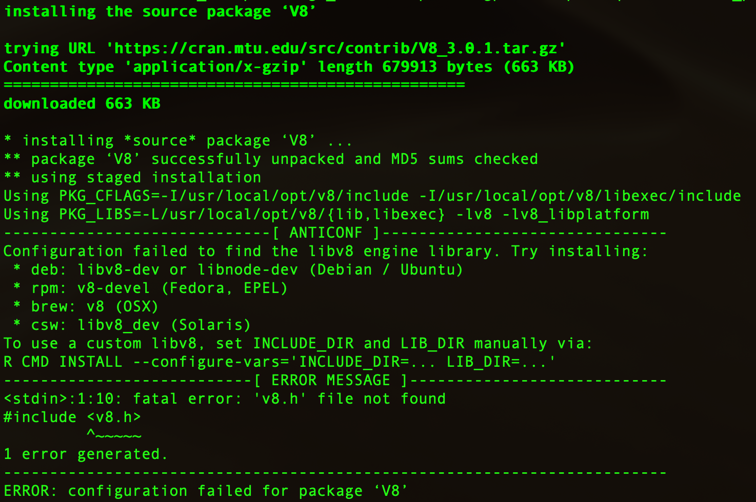 V8 Installation Error · Issue 82 · Jeroenv8 · Github