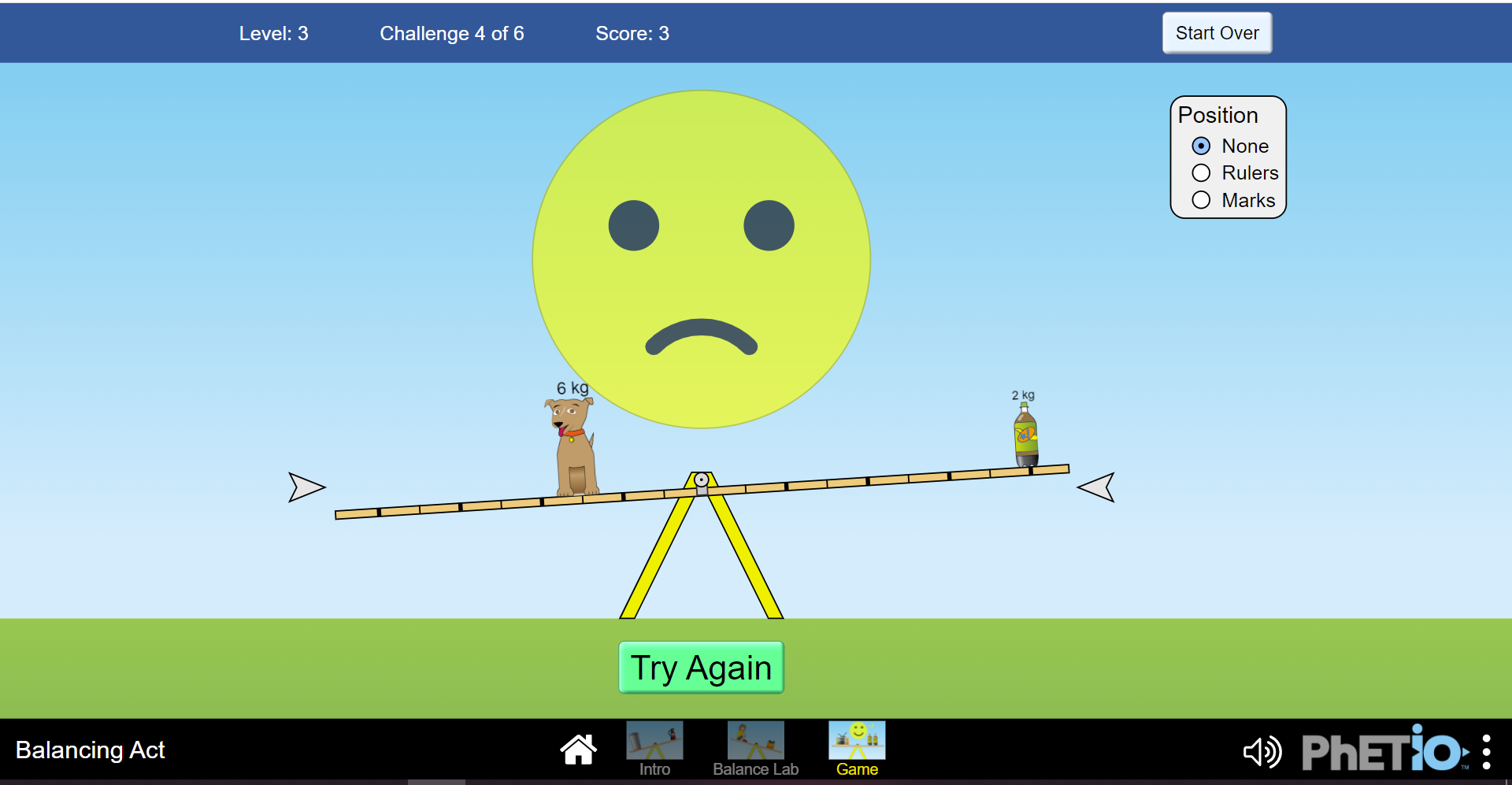 May be possible to get impossible game challenges · Issue #120 · phetsims/balancing-act · GitHub