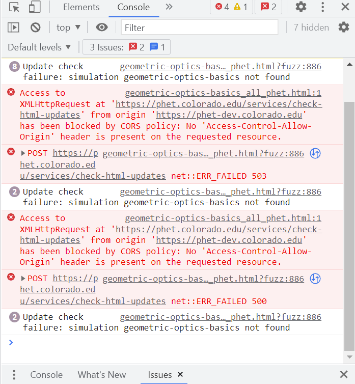 Console Errors While Fuzzing · Issue 20 · Phetsimsgeometric Optics Basics · Github 