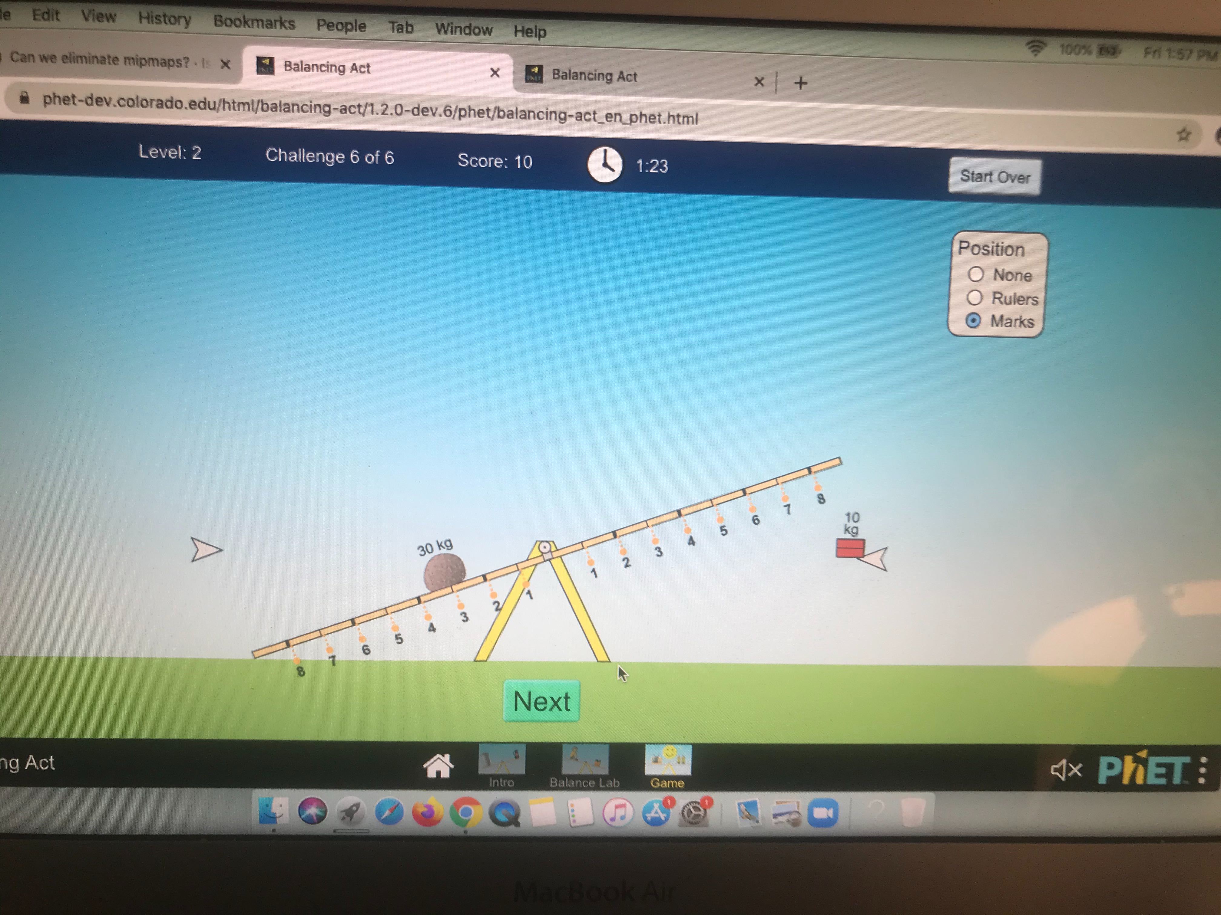 May be possible to get impossible game challenges · Issue #120 · phetsims/balancing-act · GitHub