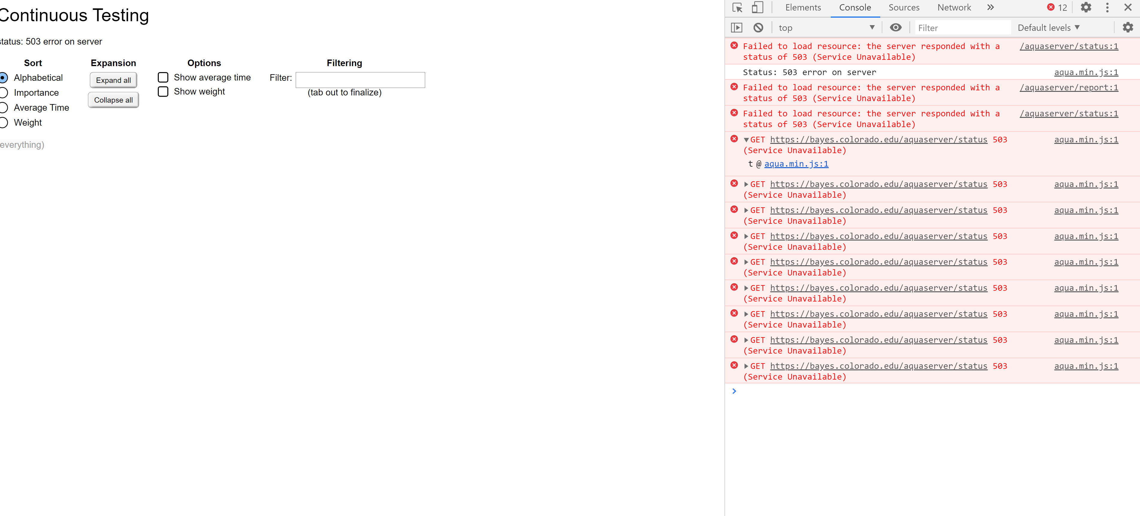 CT unable to load results · Issue #103 · phetsims/aqua · GitHub