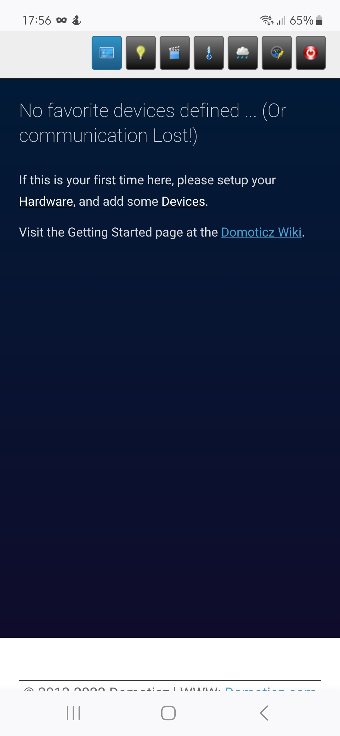 Domoticz Version: 2022.2 (build 14895) does not show any Temperature devices anymore · Issue ...