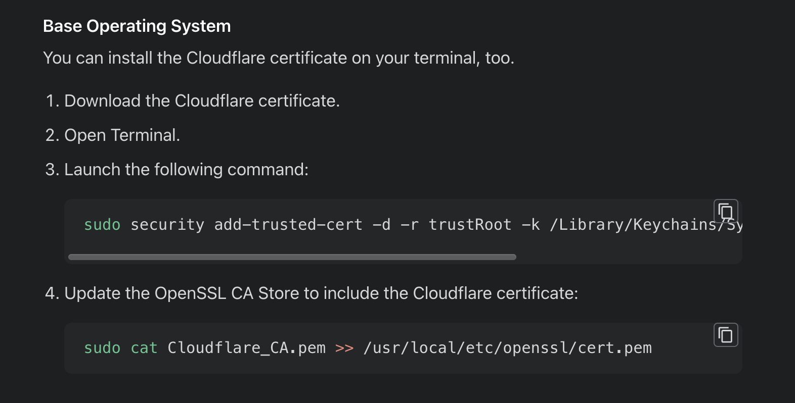 Update/Add alternate instructions for adding Cloudflare_CA.pem to OpenSSL CA Store · Issue #5636 ...