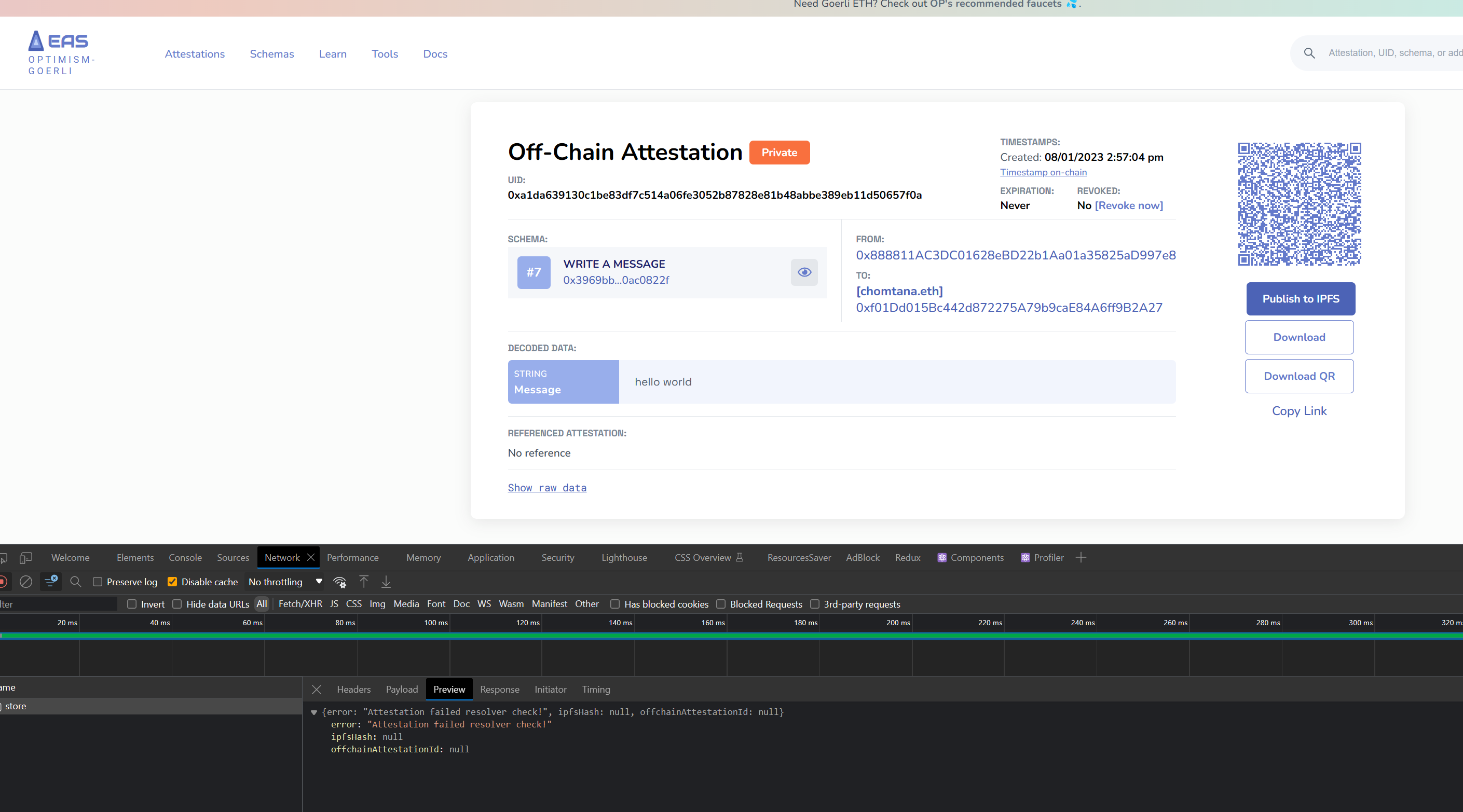 Offchain Attestation Attestation Failed Resolver Check · Issue 76 · Ethereum Attestation