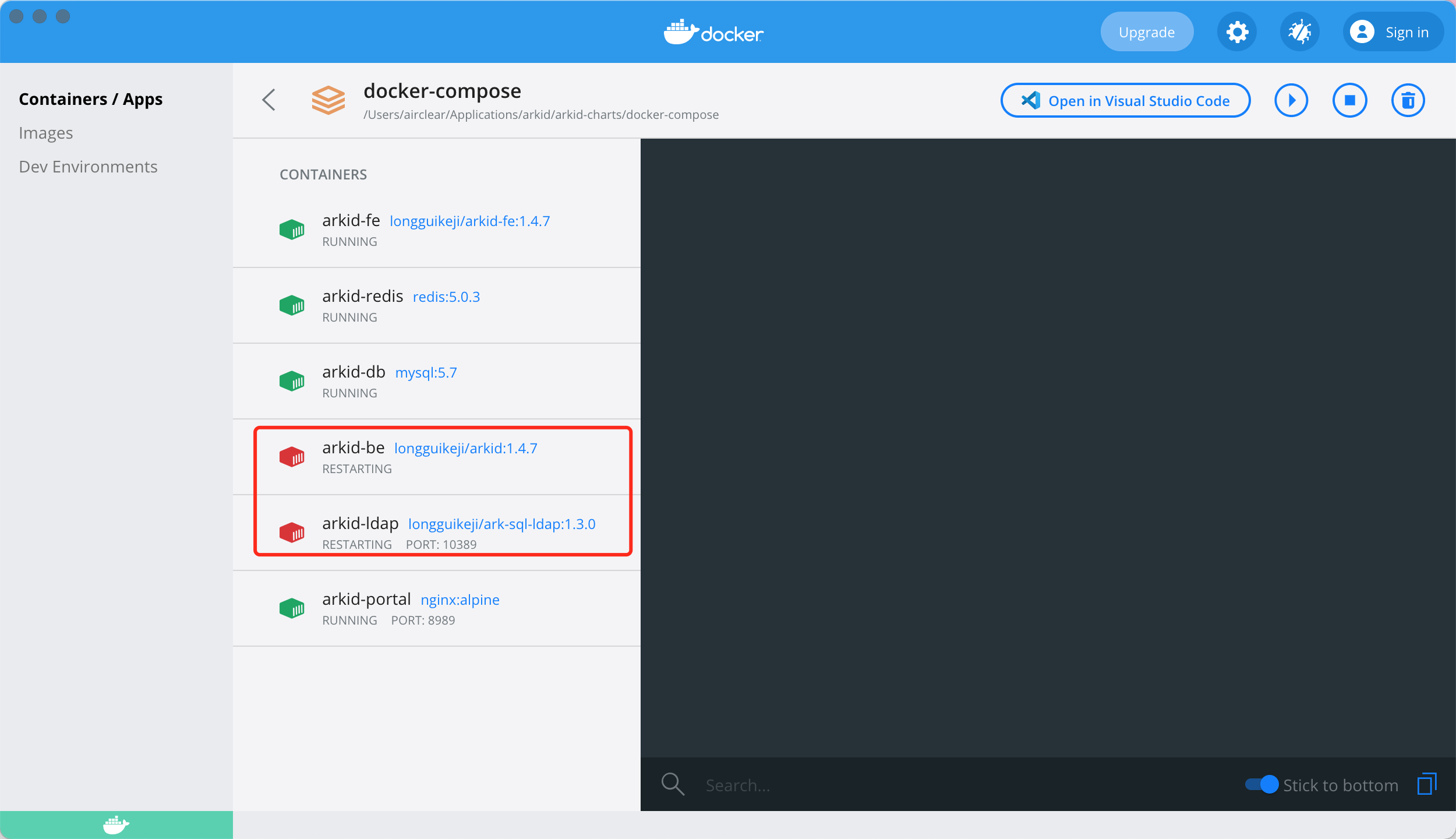 docker-compose启动不起来 · Issue #524 · longguikeji/arkid · GitHub