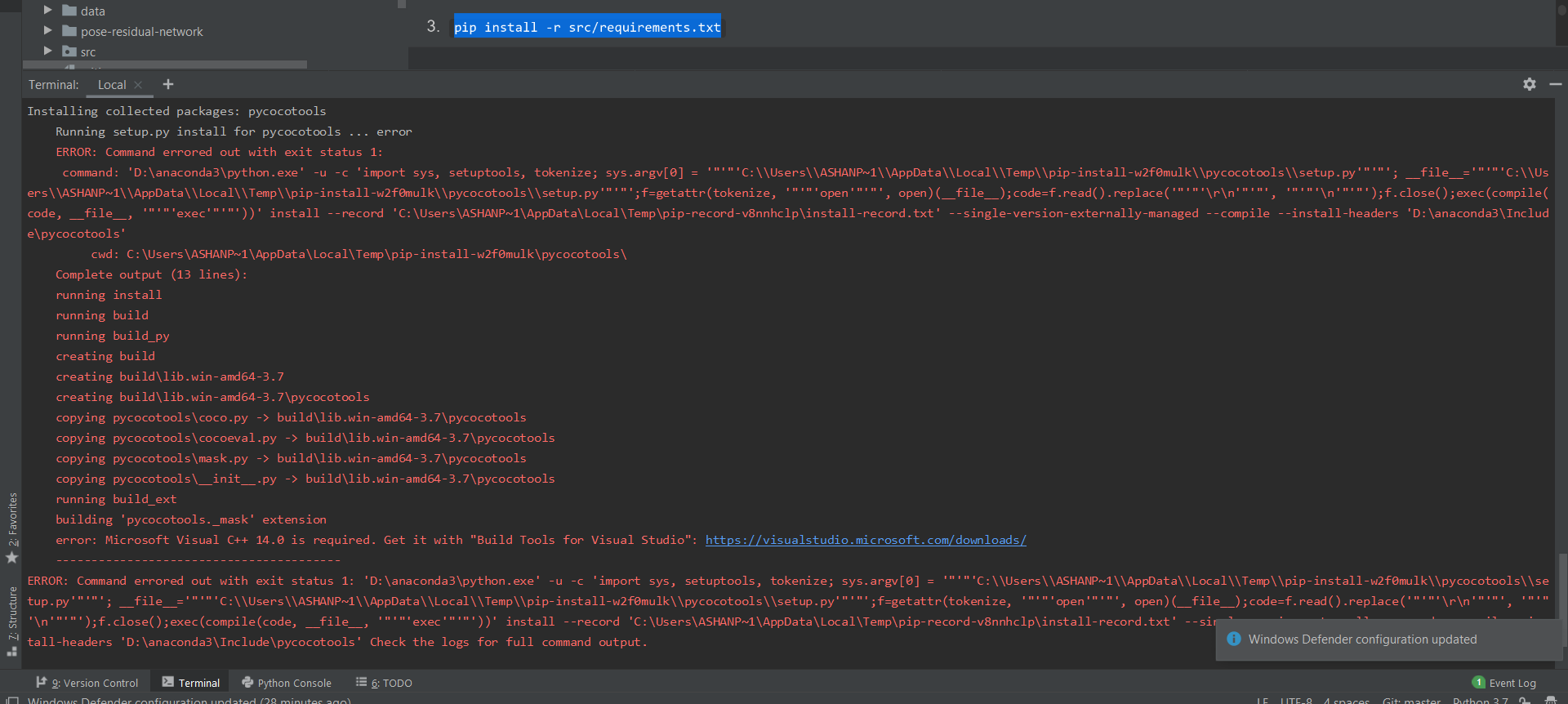 Failed Building Wheel For Pycocotools Windows 10 Conda · Issue 169 · Cocodataset Cocoapi · Github