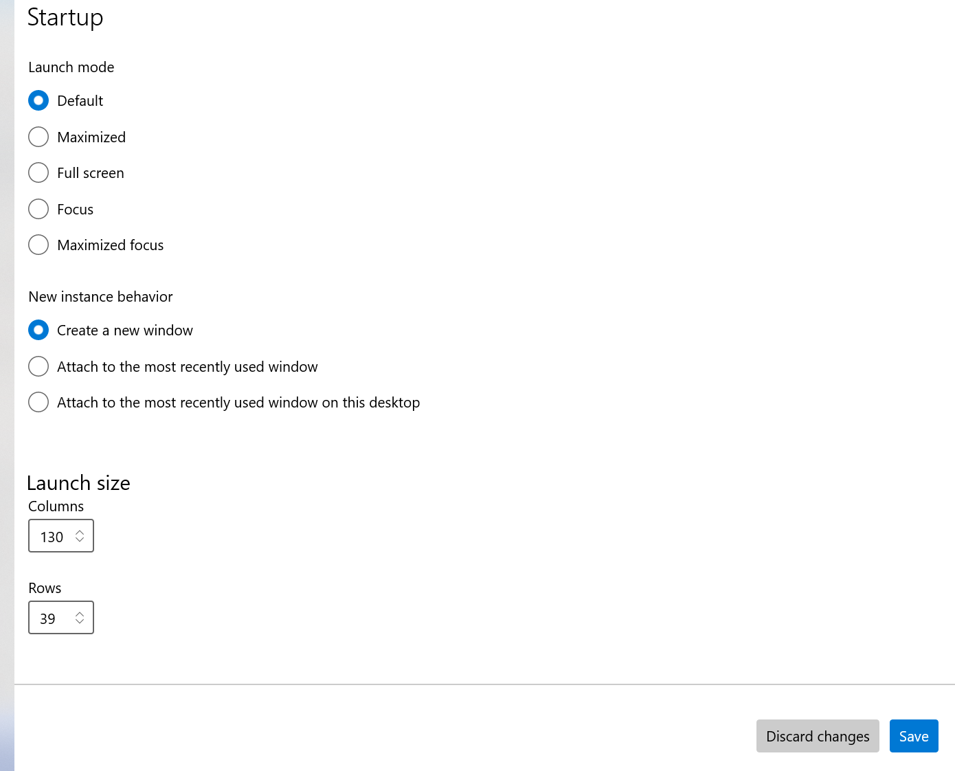 The terminal window resizing doesn't work when I select the image as ...