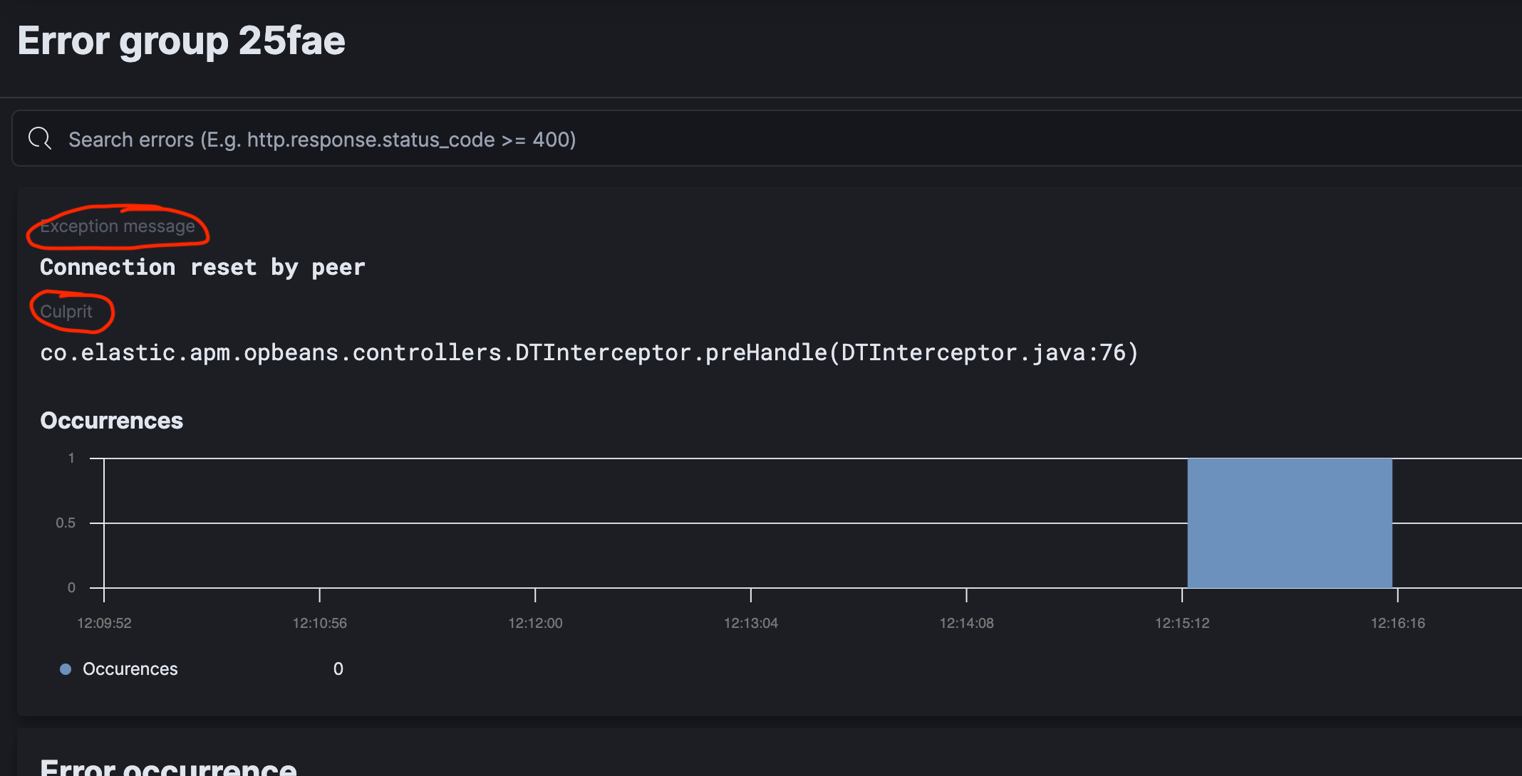 [APM] Labels in the Error occurrence detail header are not using EUI color variable · Issue ...
