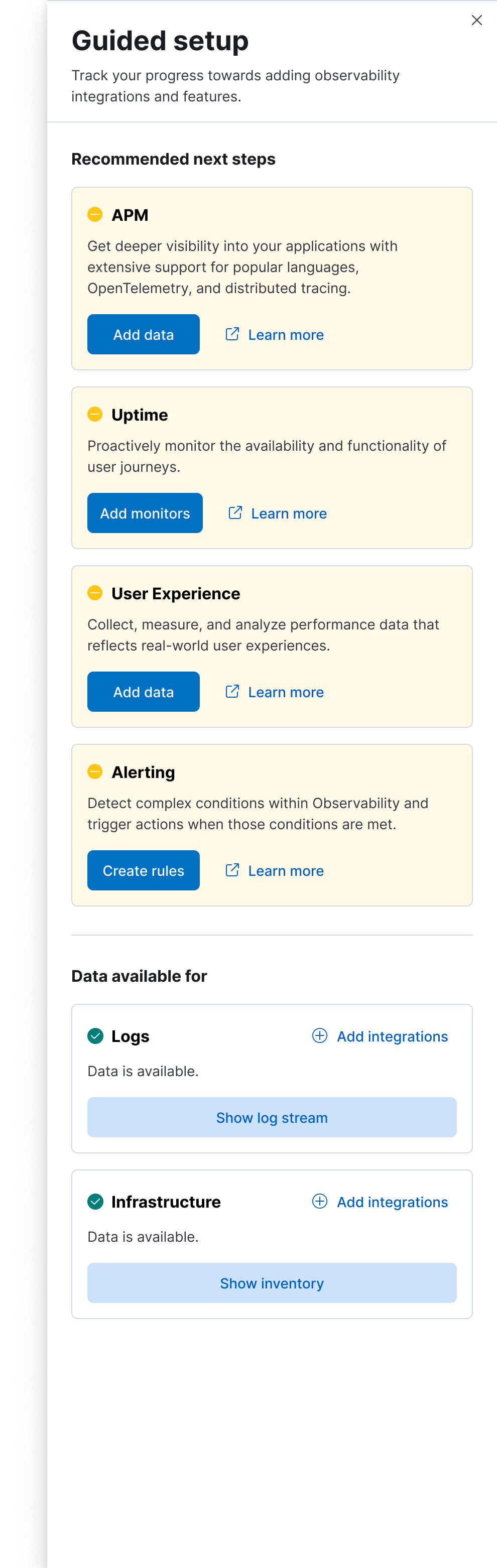 Unified Observability Observability Status Flyout Content Updates