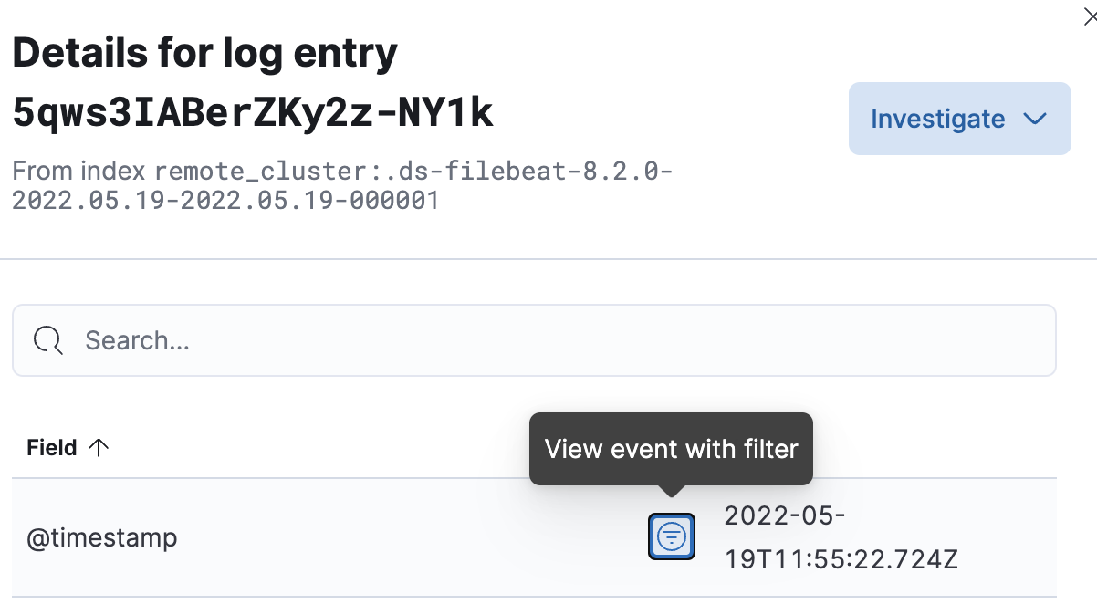 [Logs UI] Logs embeddable: "View event by filter" option isn't clear for use-cases outside the ...